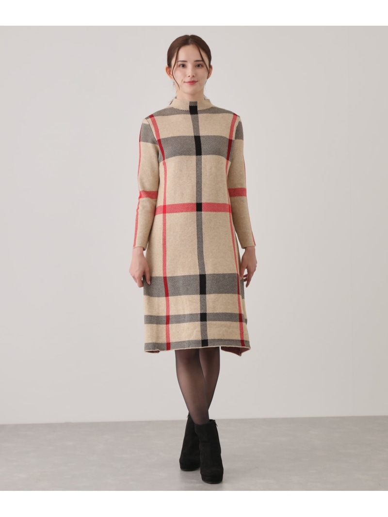 【楽天市場】【SALE／50%OFF】チェック柄ニットワンピース JAYRO ジャイロ ワンピース・ドレス ワンピース ベージュ【RBA_E】[Rakuten Fashion]：JAYRO