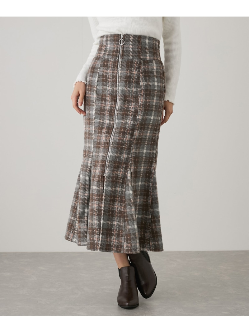 【楽天市場】【SALE／30%OFF】起毛チェックジップマーメイドスカート JAYRO ジャイロ スカート その他のスカート グレー ブラウン【RBA_E】【送料無料】[Rakuten ...