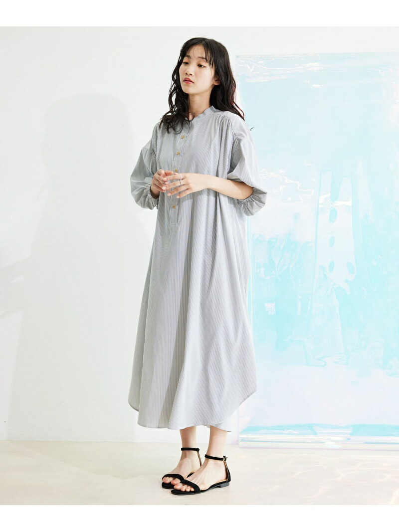 【楽天市場】【SALE／50%OFF】ストライプボリューム袖ワンピース JAYRO ジャイロ ワンピース・ドレス ワンピース ブラック ネイビー【RBA_E】[Rakuten Fashion ...