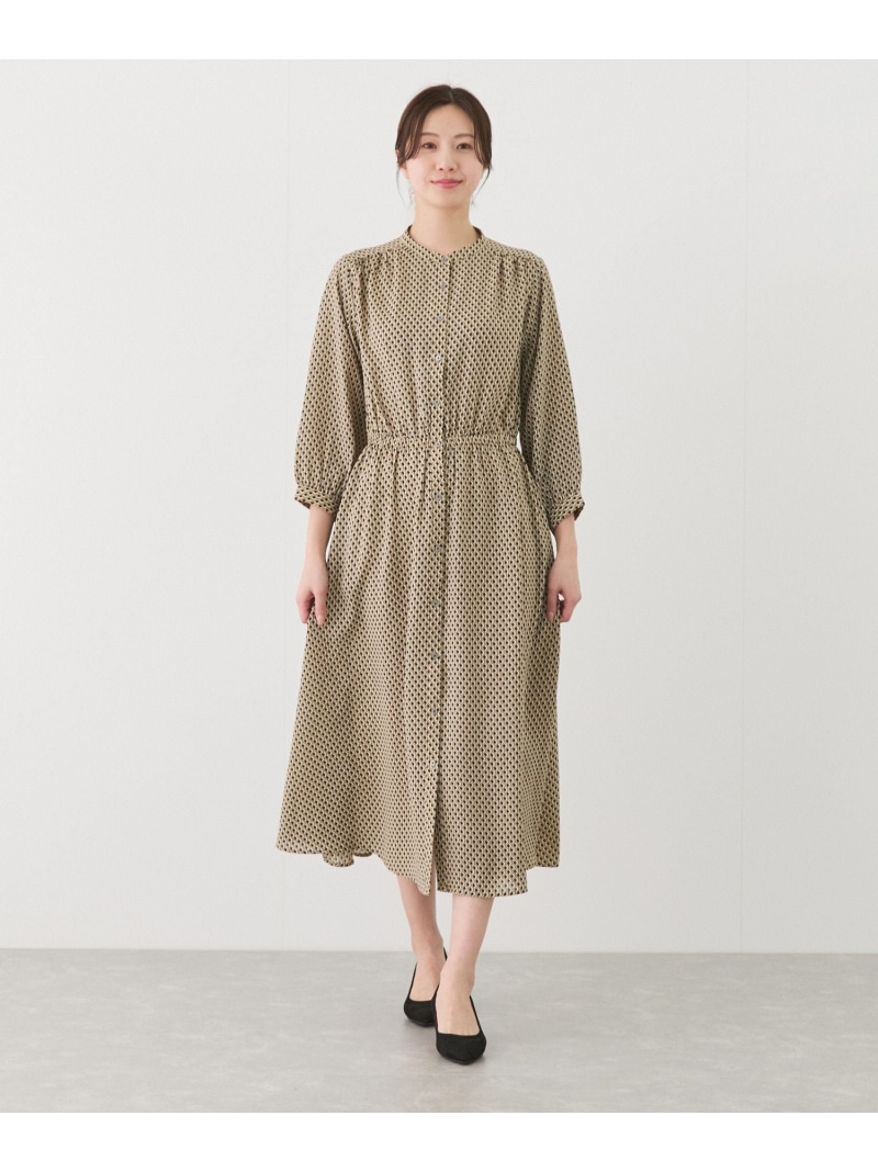 【楽天市場】前開き幾何学柄ワンピース JAYRO ジャイロ ワンピース・ドレス ワンピース ブラック ホワイト ブラウン【送料無料】[Rakuten Fashion]：JAYRO