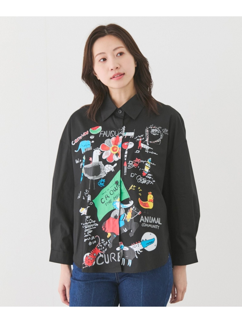 【楽天市場】【SALE／30%OFF】フロントプリントレギュラーカラーシャツ JAYRO ジャイロ トップス シャツ・ブラウス ブラック ホワイト【RBA_E】【送料無料】[Rakuten ...