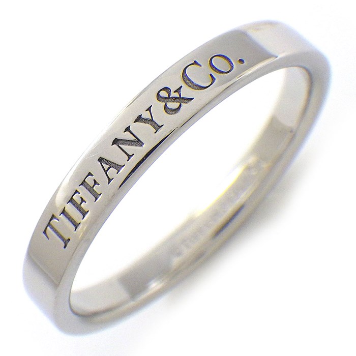 【楽天市場】ティファニー Tiffany & Co. リング フラット バンド 60001911 幅3mmモデル ロゴ PT950 20号 ...