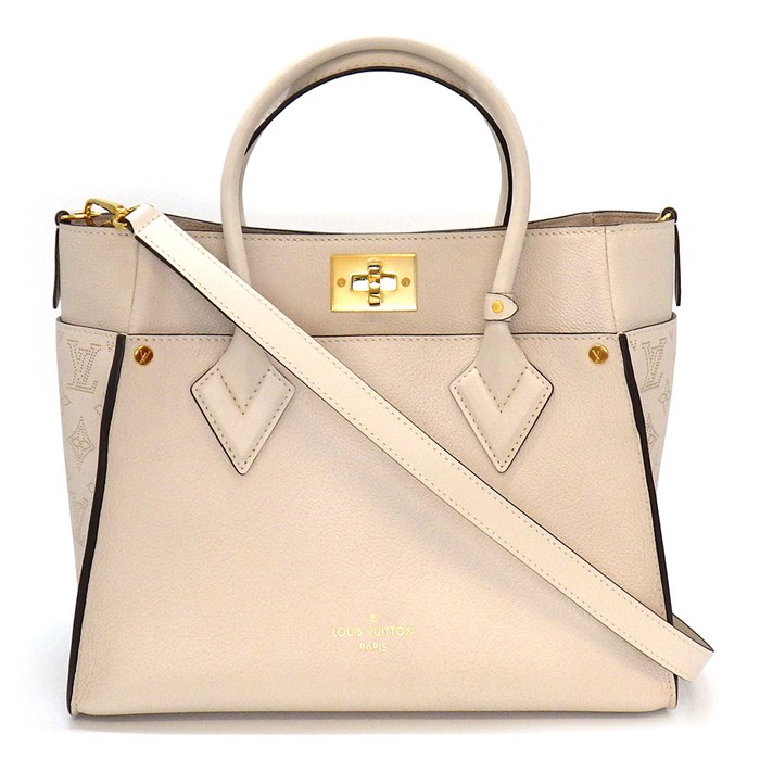 【楽天市場】ルイ・ヴィトン Louis Vuitton ハンドバッグ ショルダーバッグ オンマイサイド MM M55802 グレージュ マヒナ ...