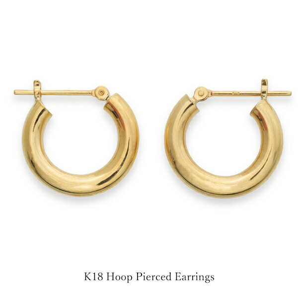 【楽天市場】フープピアス K18 ピアス 18金 15mm 太め シンプル 定番 イエローゴールド プレゼント 記念日 自分へのご褒美 ギフト レディース メンズ：JewelryUeda