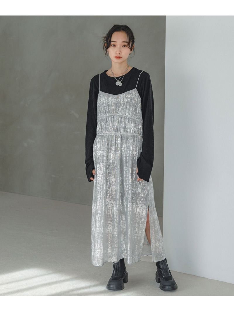 【楽天市場】【SALE／50%OFF】ハクプリントシアーキャミ2P JEANASIS ジーナシス ワンピース・ドレス ワンピース ブラック シルバー【RBA_E】【送料無料】[Rakuten ...
