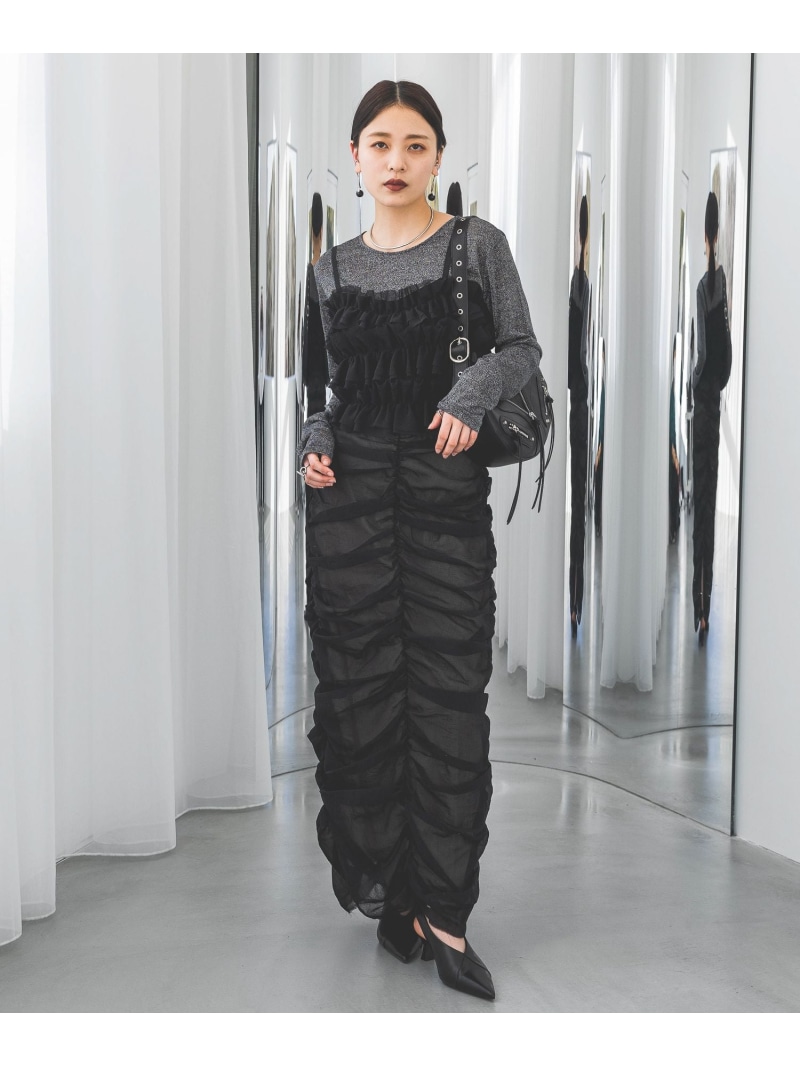 【楽天市場】【SALE／40%OFF】シアーフリルキャミ2P JEANASIS ジーナシス スカート その他のスカート ブラック【RBA_E】【送料無料】[Rakuten Fashion ...