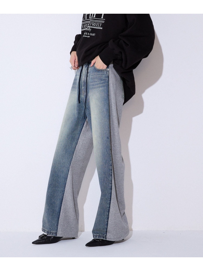 【楽天市場】スウェットドッキングデニム JEANASIS ジーナシス パンツ ジーンズ・デニムパンツ ブルー ブラック【送料無料】[Rakuten Fashion]：JEANASIS／ジーナシス