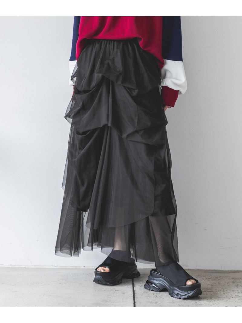 【楽天市場】タックボリュームチュールスカート JEANASIS ジーナシス スカート ロング・マキシスカート ブラック グレー グリーン【送料 ...