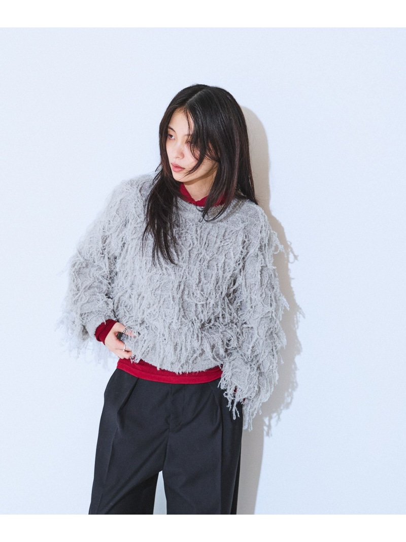 【楽天市場】ループフリンジショートプルオーバー JEANASIS ジーナシス トップス ニット ブラック ブラウン グレー ホワイト【先行予約】*【送料無料】[Rakuten Fashion ...