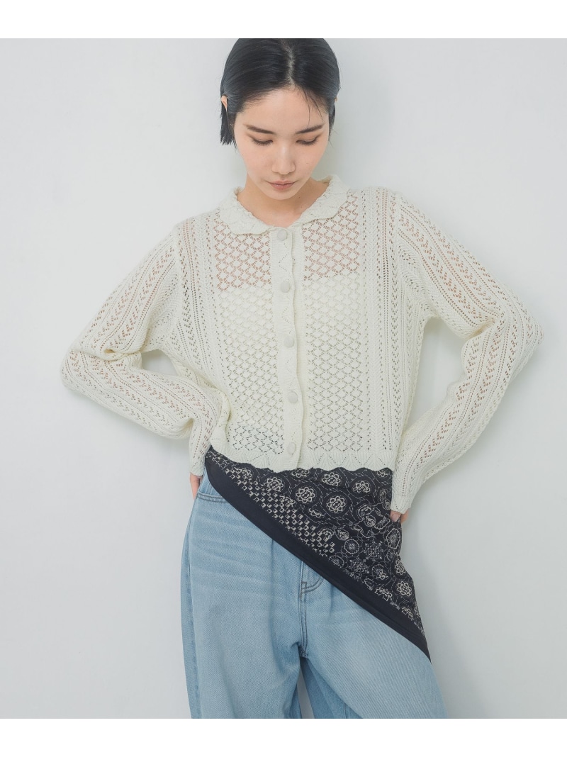 【楽天市場】【SALE／60%OFF】パターンMIXクロシェカーディガン JEANASIS ジーナシス トップス カーディガン ホワイト ブラック ブラウン【RBA_E】[Rakuten ...