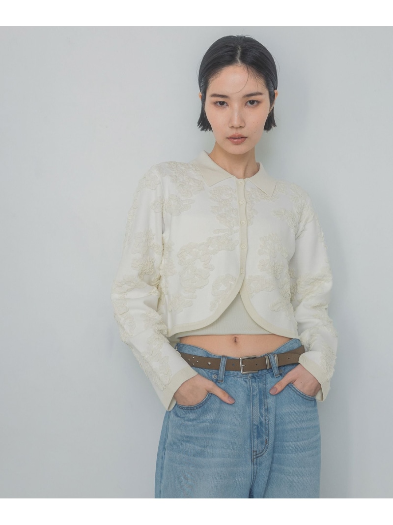 【楽天市場】【SALE／50%OFF】フラワージャガードミニカーディガン JEANASIS ジーナシス トップス カーディガン ホワイト ブラック イエロー【RBA_E】[Rakuten ...