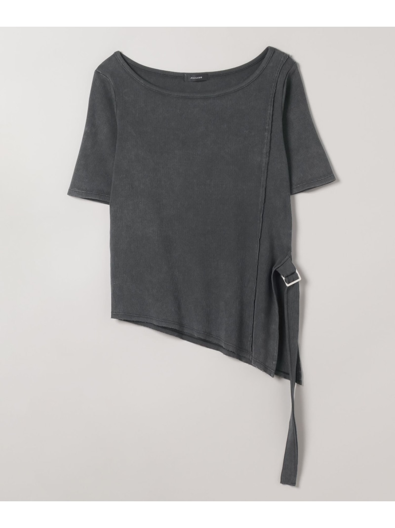 【楽天市場】アシメスリットリブTEE SS JEANASIS ジーナシス トップス カットソー・Tシャツ ブラック グレー ホワイト【送料無料】[Rakuten Fashion ...