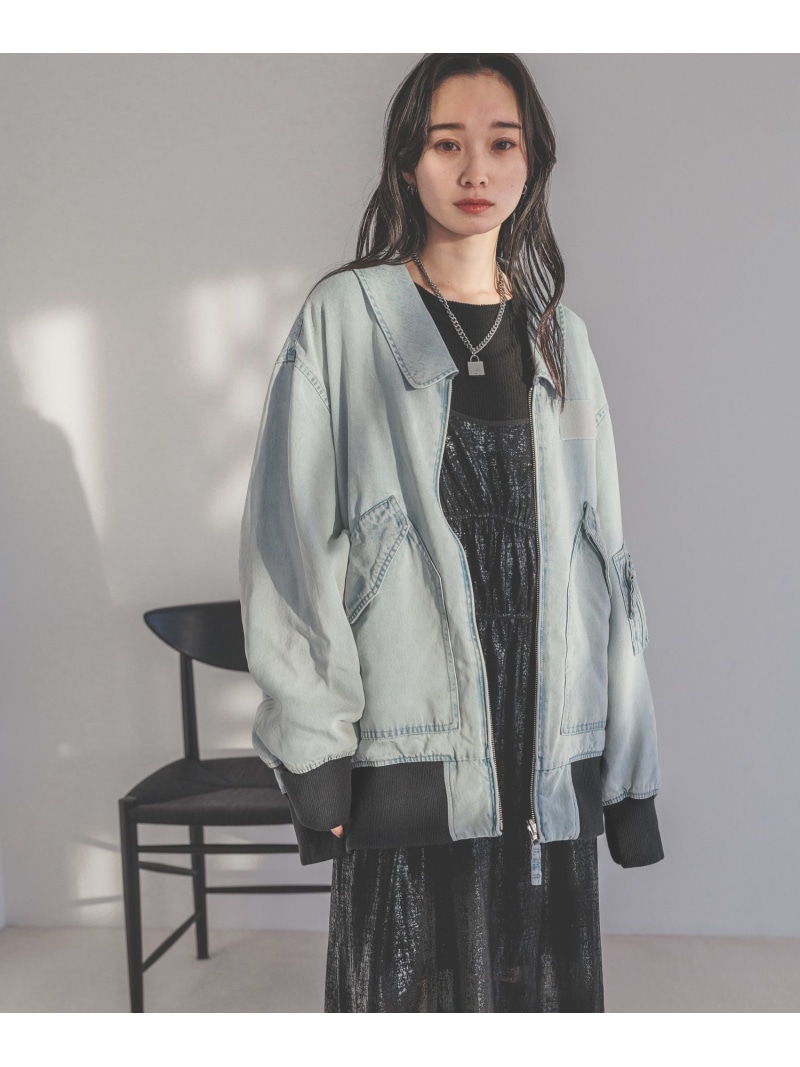 【楽天市場】リバーシブルフライトジャケット JEANASIS ジーナシス ジャケット・アウター ミリタリージャケット ブルー ブラック【送料無料】[Rakuten Fashion ...