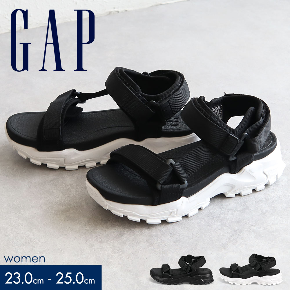 【楽天市場】GAP スポーツサンダル レディース 厚底 面ファスナー 歩きやすい 履きやすい 疲れにくい シンプル カジュアル アメカジ 春 夏 秋 アウトドア キャンプ レジャー スポーツ ...