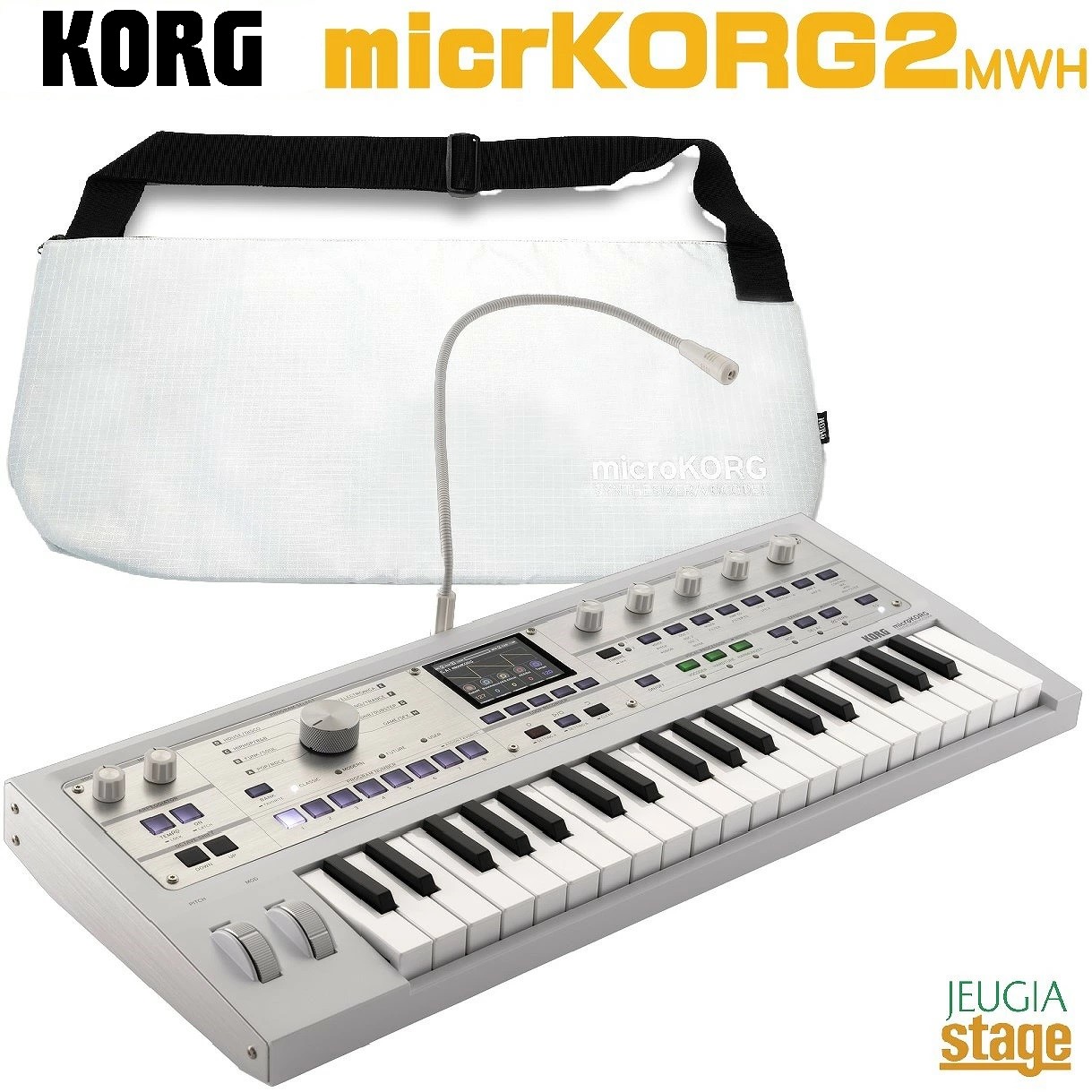 【楽天市場】【 限定カラーモデル・ケース付】KORG microKORG 2 MWH (MK-2 Metallic White) Synthesizer / Vocoderコルグ マイクロコル ...