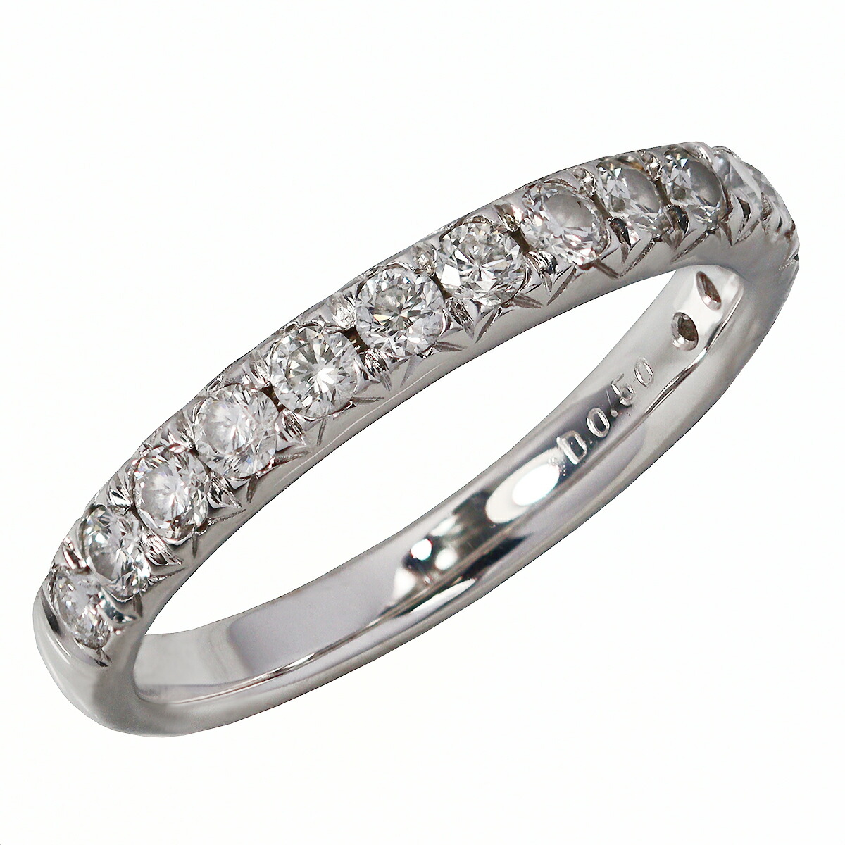 【楽天市場】合計15石 0.5ct ダイヤモンド エタニティ リング K18WG 天然ダイヤ 18金ホワイトゴールド 9.5号：eclatry de Kashima
