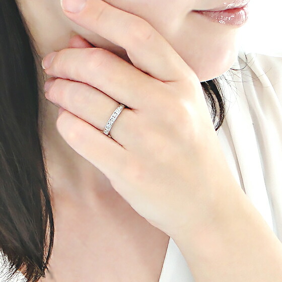 【楽天市場】【オープン記念】Pt900 【0.5ct】レール留め ダイヤモンド エタニティ リング【送料無料】【代引手数料無料】【品質保証書】指輪 レディース ジュエリー プラチナ ダイヤ ...