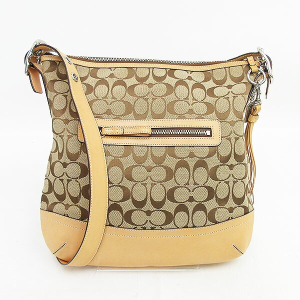 【楽天市場】COACH(コーチ) シグネチャー ロングショルダーバッグ 斜め掛け 9349 キャンバス×レザー【ブランドバッグ】 【中古 ...