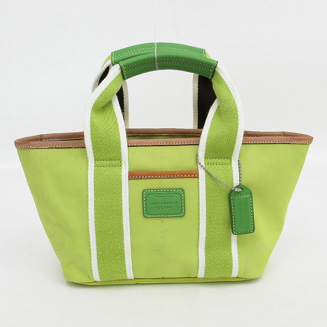 【楽天市場】COACH(コーチ) トートバッグ 6268 黄緑 グリーン ナイロン【ブランドバッグ】 【中古】 netshop：とーたる 楽天市場店