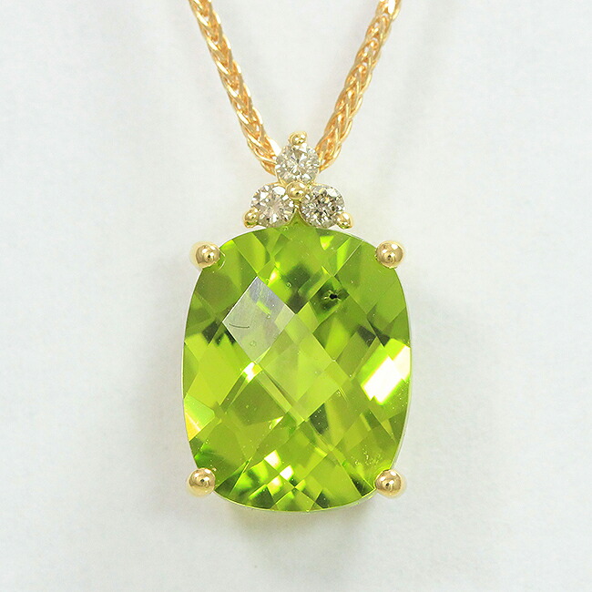 【楽天市場】 ネックレス ぺリドット 3.0ct/ダイヤモンド 計0.04ct 18金イエローゴールド(K18YG) 【中古】 ジュエリー 【新品仕上げ済み】netshop：とーたる 楽天市場店