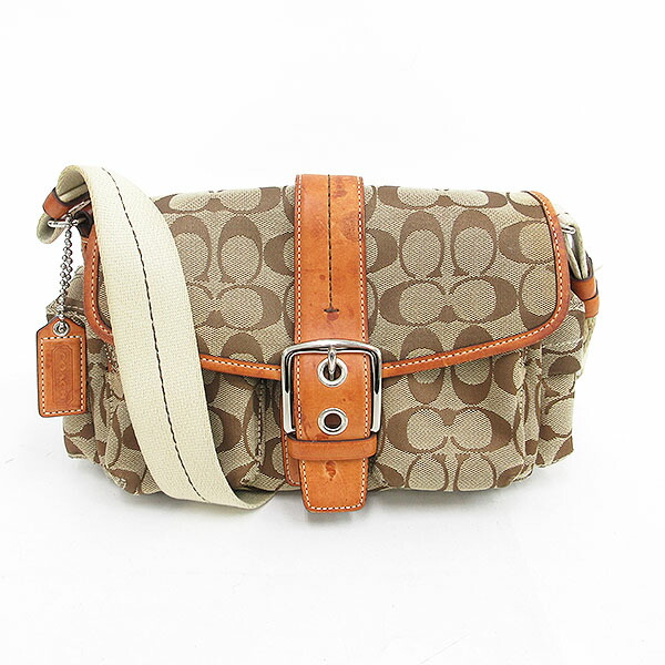 【楽天市場】COACH(コーチ) シグネチャー ロングショルダーバッグ 斜め掛け 6835 茶 ブラウン キャンバス×レザー【ブランドバッグ ...