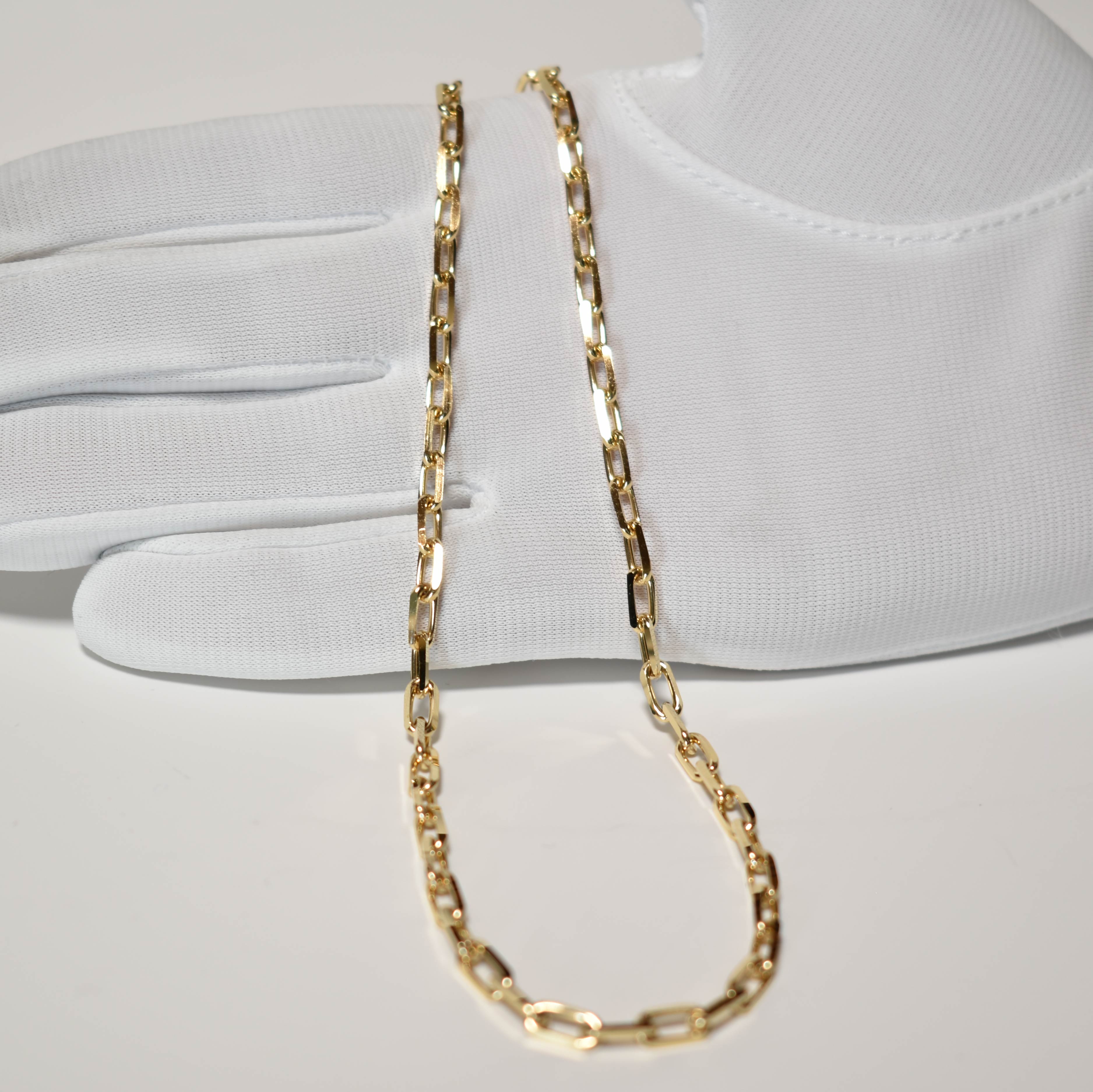 【楽天市場】小豆ネックレス K18 幅3.8mm 1.2φ 50cm 小豆 チェーン 重ね付け：Jewerly Win 楽天市場店