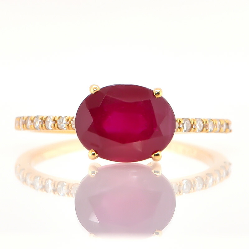 【楽天市場】2.00カラット天然ルビーと0.14カラット天然ダイヤモンドK18リング：Jewels Avenue