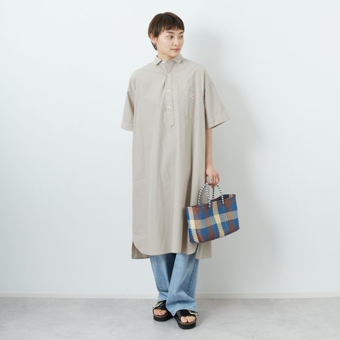 【楽天市場】【送料無料】 DANTON ダントン シャツワンピース JD-3655CPL レディース 半袖 2025SS S ベージュ/ネイビー：JEANS FACTORY Online Shop