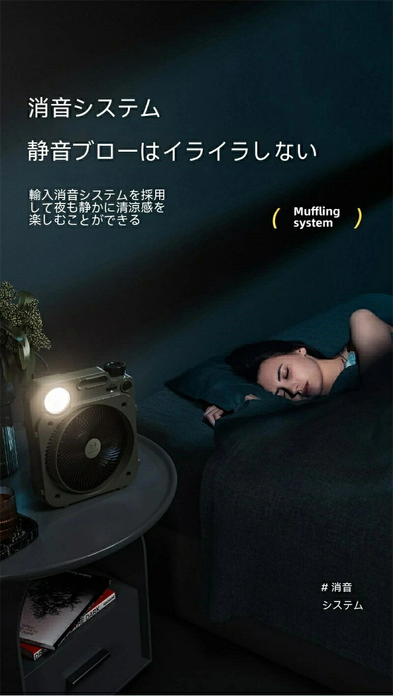 【楽天市場】10000mAh 送風機 サーキュレーター ポータブルファン アウトドア ライト付き 自動首振り 扇風機 キャンプ：jikuya-store