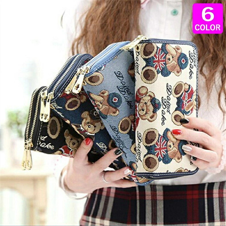 【楽天市場】長財布 大容量 可愛い熊柄 財布 ケース レディース財布 ファスナー付く クラッチバッグ プレゼント ギフト ファッション シンプル プレゼント ギフト おしゃれ 母の日 ...