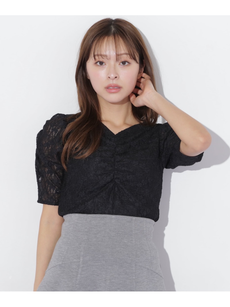 【楽天市場】【SALE／30%OFF】ギャザースリーブレースTシャツ JILL by JILL STUART ジル バイ ジル スチュアート トップス カットソー・Tシャツ ブラック ホワイト ...