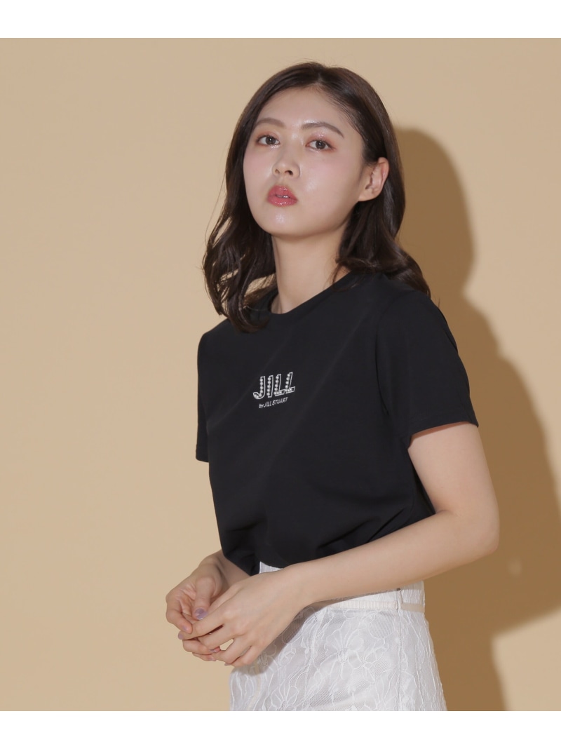 【楽天市場】オーガニックコットンパール刺繍ロゴTシャツ JILL by JILL STUART ジル バイ ジル スチュアート トップス カットソー・Tシャツ ブラック ホワイト【送料無料 ...