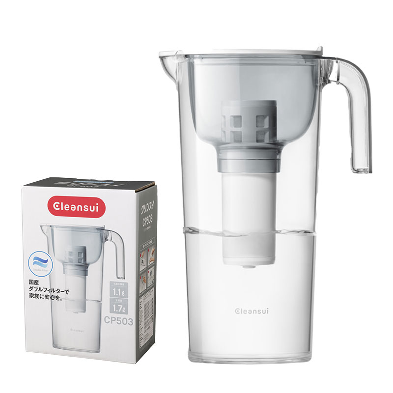 【楽天市場】クリンスイ ポット型浄水器 浄水部容量1.1L 有機フッ素化合物 PFOS/PFOA除去対応 CP503-GR Cleansui ポットシリーズ スマートサイズ 中容量モデル ...