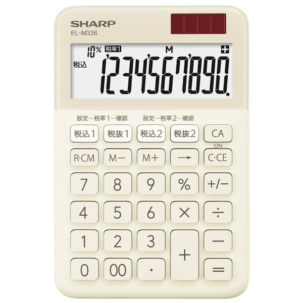 【楽天市場】シャープ 電卓 10桁（ベージュ系） SHARP カラー・デザイン電卓 ミニナイスサイズタイプ EL-M336-CX：Joshin web 家電とPCの大型専門店