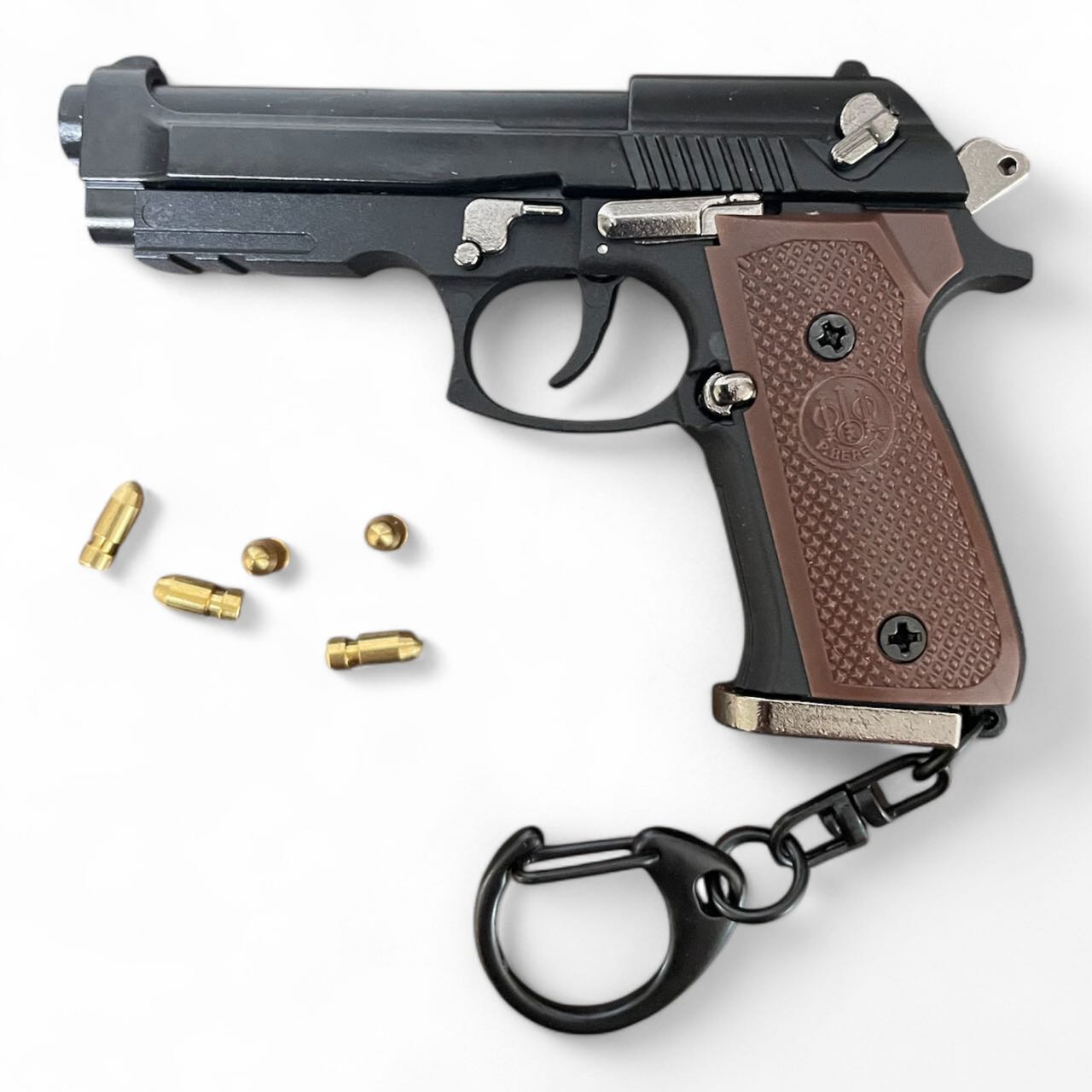 【楽天市場】1/3スケール 金属製 ミニチュア ベレッタ m92f モデルガン キーホルダー 排莢式 分解可能 スライドストップ ミニチュアガン：JM商店