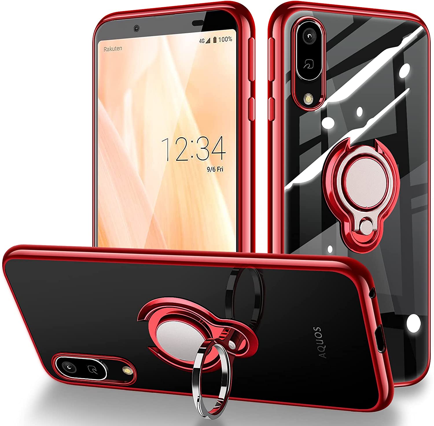 【楽天市場】AQUOS sense3 TPU sense3 basic sense3 lite ケース リング クリア 透明 耐衝撃 薄型 シリコン スタンド機能 360回転 落下防止 車載 ...