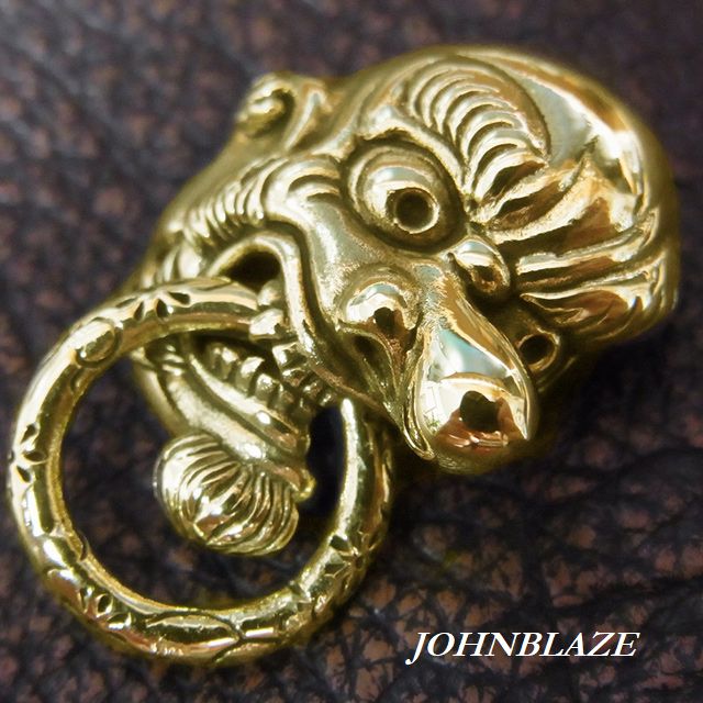 【楽天市場】ドロップハンドル ネジ式 真鍮製 ブラス 金色 天狗 外法様 和 和柄 魔除け 山伏 彫刻風 シカゴスクリューバック ジョイント ...