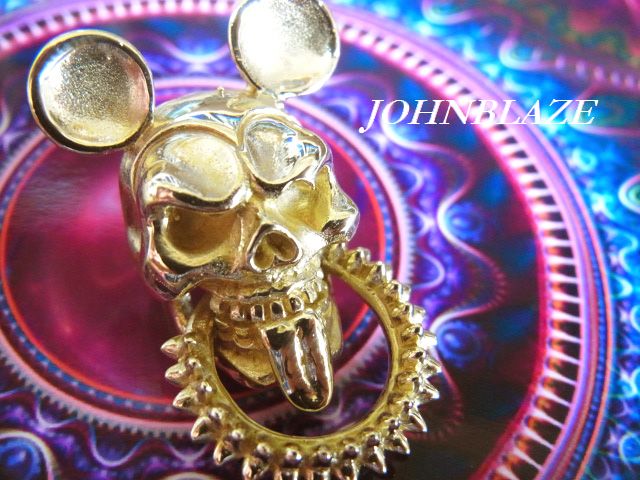 【楽天市場】金色のスカルデビルマウス ドロップハンドル ネジ式 ジョイントパーツ ウォレットチェーン ブラス真鍮製：JOHNBLAZE ジョンブレイズ