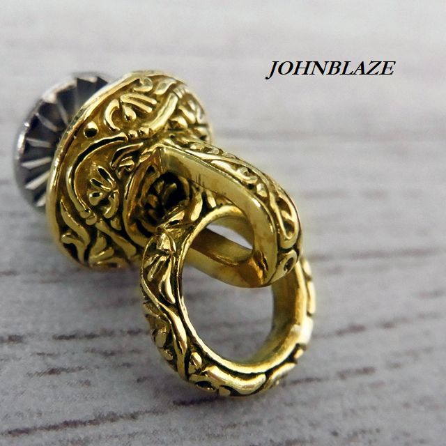 【楽天市場】ドロップハンドル ネジ式 ブラス 真鍮製 アラベスク 小型 彫刻風 シカゴスクリューバック ジョイントパーツ マルカン リング付 ...