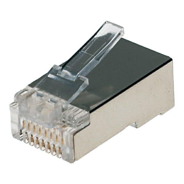 【楽天市場】【7/28 8:59まで！P3倍】Jefcom ジェフコム DENSAN デンサン カテゴリー5eモジュラープラグ 単線・より線共用タイプ 1ピースタイプ シールド付き 25個入り ...