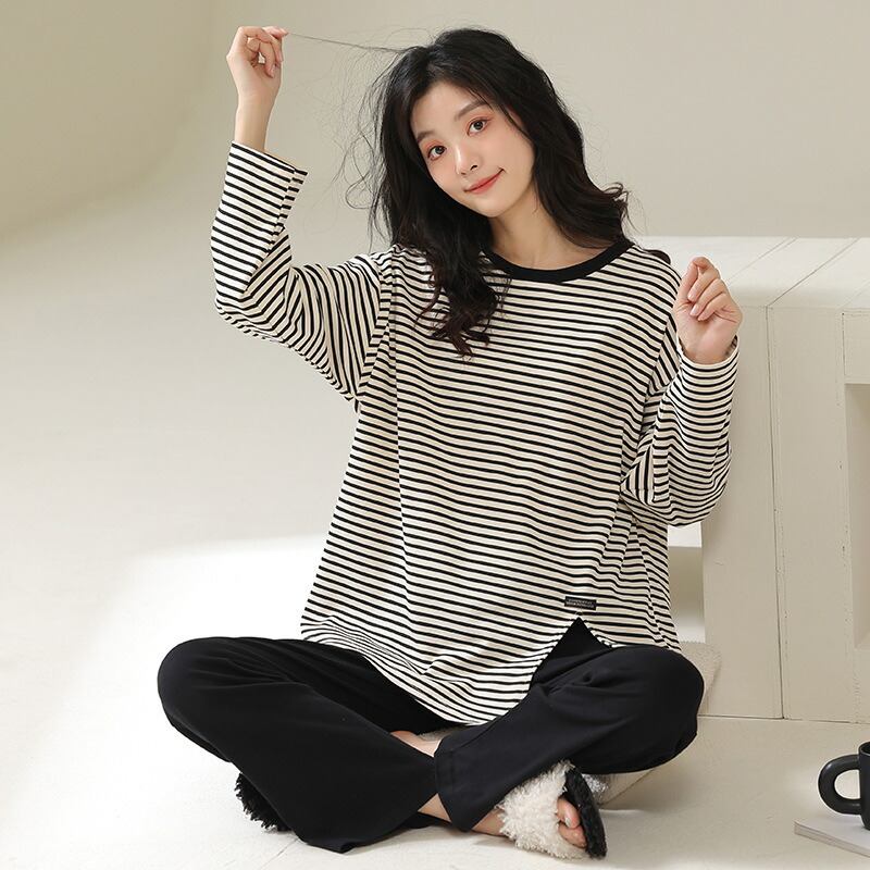 【楽天市場】送料無料 【M/L/XL/XXL】 パジャマ レディース アップ オシャレ 上品 部屋着 春秋 長袖 ルームウェア お揃い 上下 ...