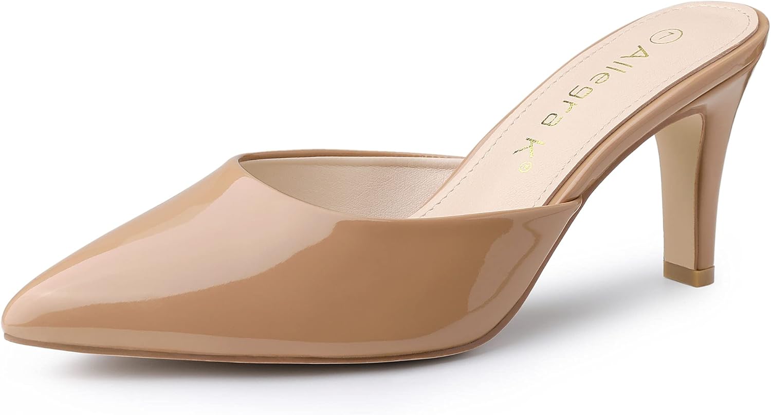 【楽天市場】スライド ミュール サンダル ピンヒール PU かかとなし 前ふさがり ポインテッドトゥ レディース：Libre777