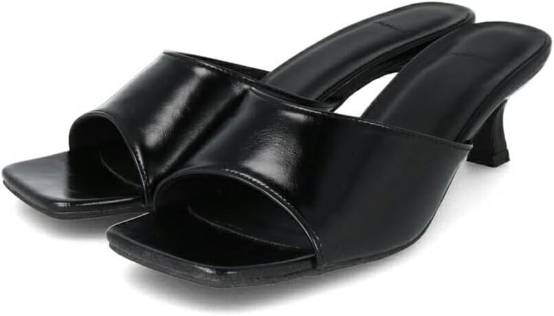 【楽天市場】スクエアトゥ ミュールサンダル[5cmヒール]：Libre777