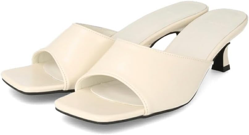 【楽天市場】スクエアトゥ ミュールサンダル[5cmヒール]：Libre777