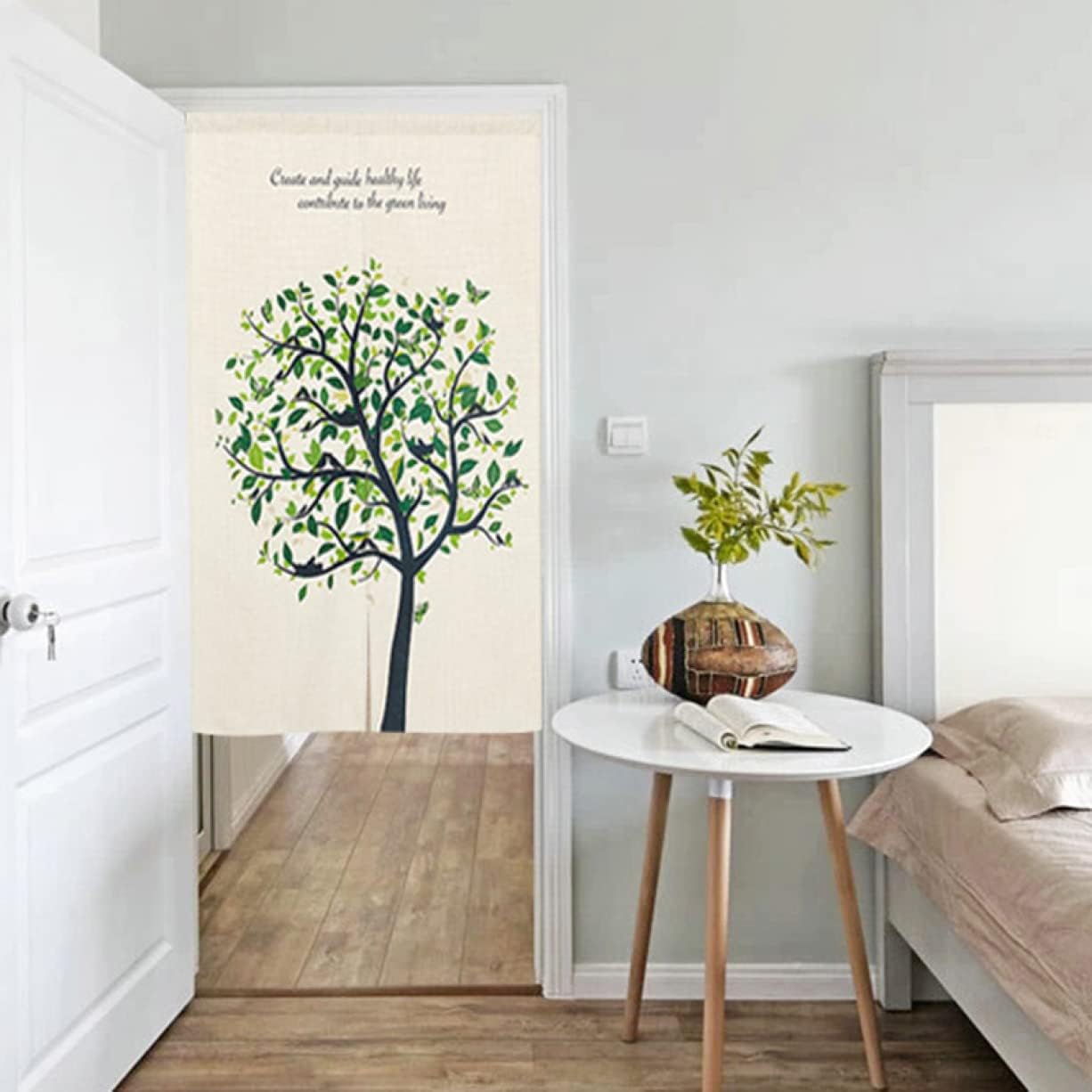 【楽天市場】のれん おしゃれ ロング丈 180cm 北欧 プランター ボタニカル ナチュラル 観葉植物 グリーン ロング 可愛い 突っ張り棒 ...