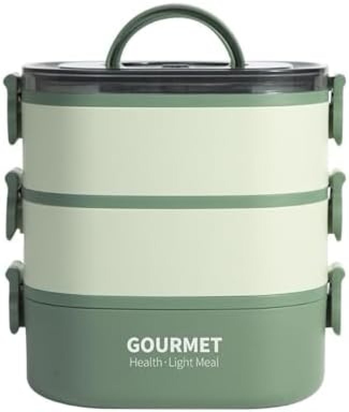 【楽天市場】三段in-1弁当箱 3つの食べ物の間隔が 2000mlの大容量 食器を持参する 清潔になりやすい 抗菌 シリカゲル漏れ防止 男性 ...