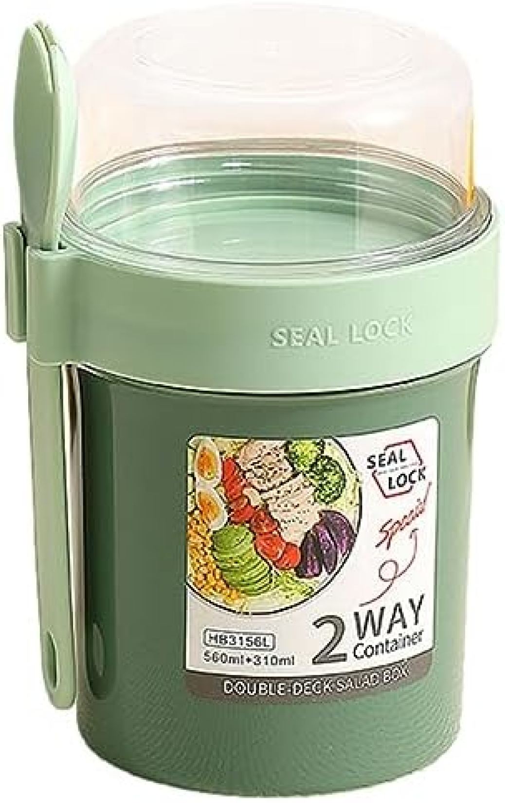 【楽天市場】サラダランチコンテナ 弁当箱 ポータブル サラダカップ 2段 蓋付き 大容量 990ml 790ml 漏れ防止 子供 学生 男性 女性 通勤 電子レンジ加熱対応 おにぎりケース ...