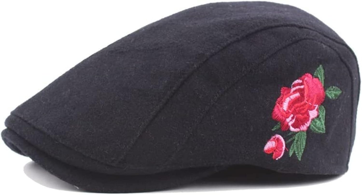 【楽天市場】キャスケット ハンチング 帽子 秋冬 バラ刺繍 ダックタン ベレー帽 フォワードハット 柔らかい おしゃれ クラシック ワークキャップ ベーシック レトロ 英国 ペインターズ ...