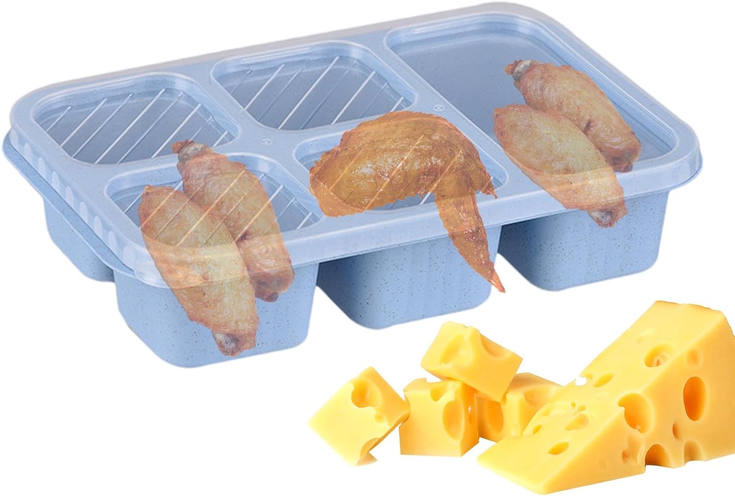 【楽天市場】仕切弁当容器、分割食品保存容器 - 食品保存容器5 グリッド積み重ね可能なランチ ボックス - ポータブルフードボックス、ランチ ...