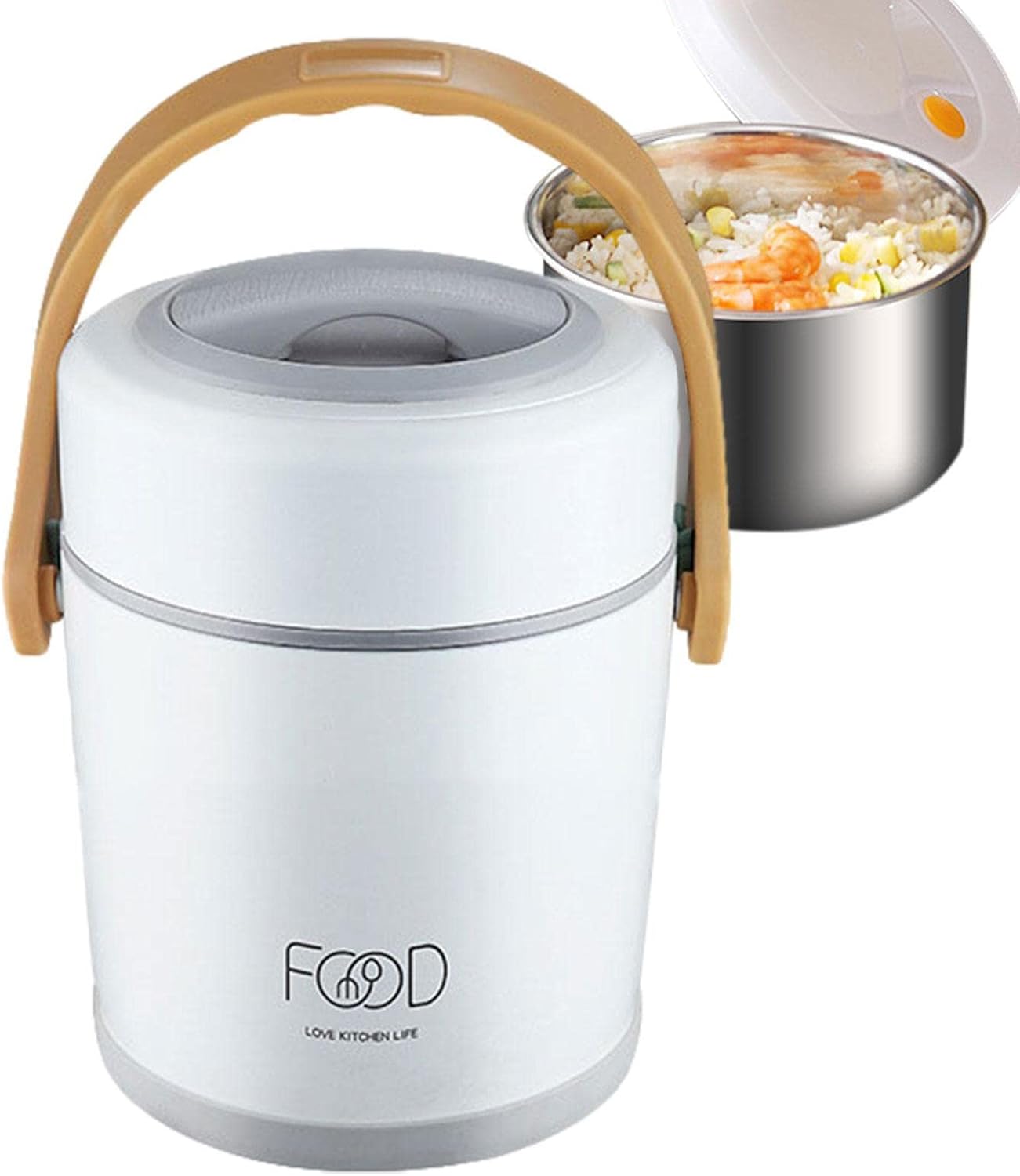 【楽天市場】温かい食べ物のためのランチサーモス 大容量の漏れ防止コンテナステンレス鋼の内部 | 保温弁当箱 断熱弁当箱 アウトドア、学校、旅行 ...